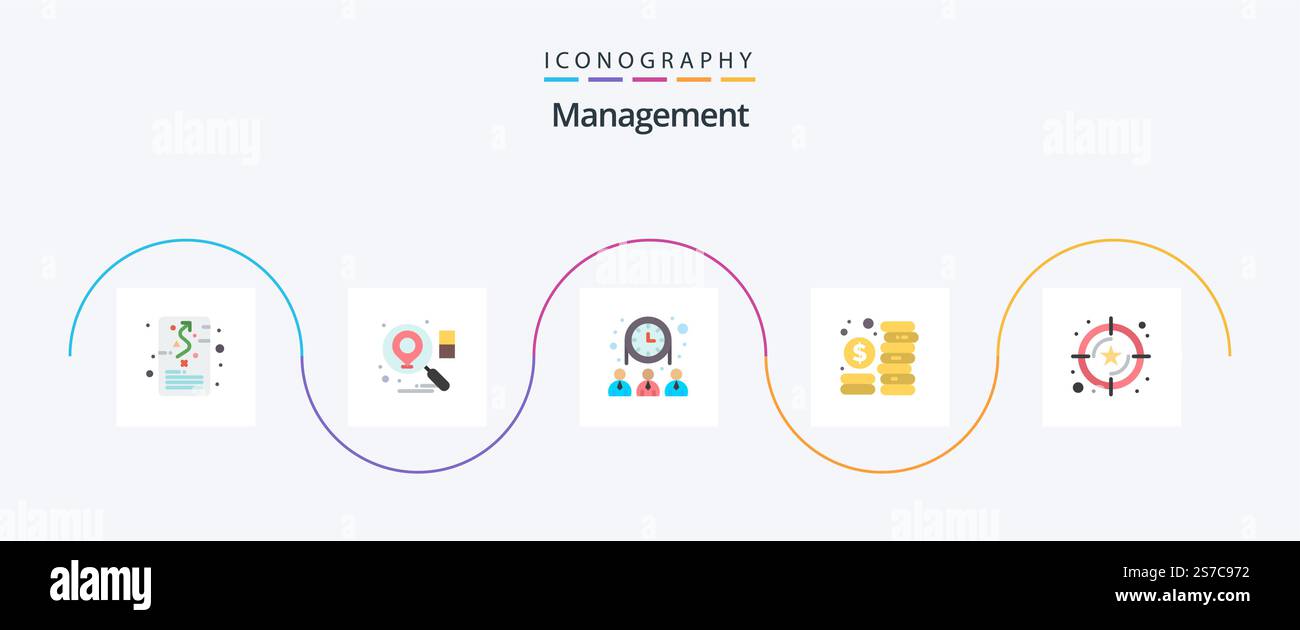 Management Flat 5 Icon Pack Including service. management. group ...