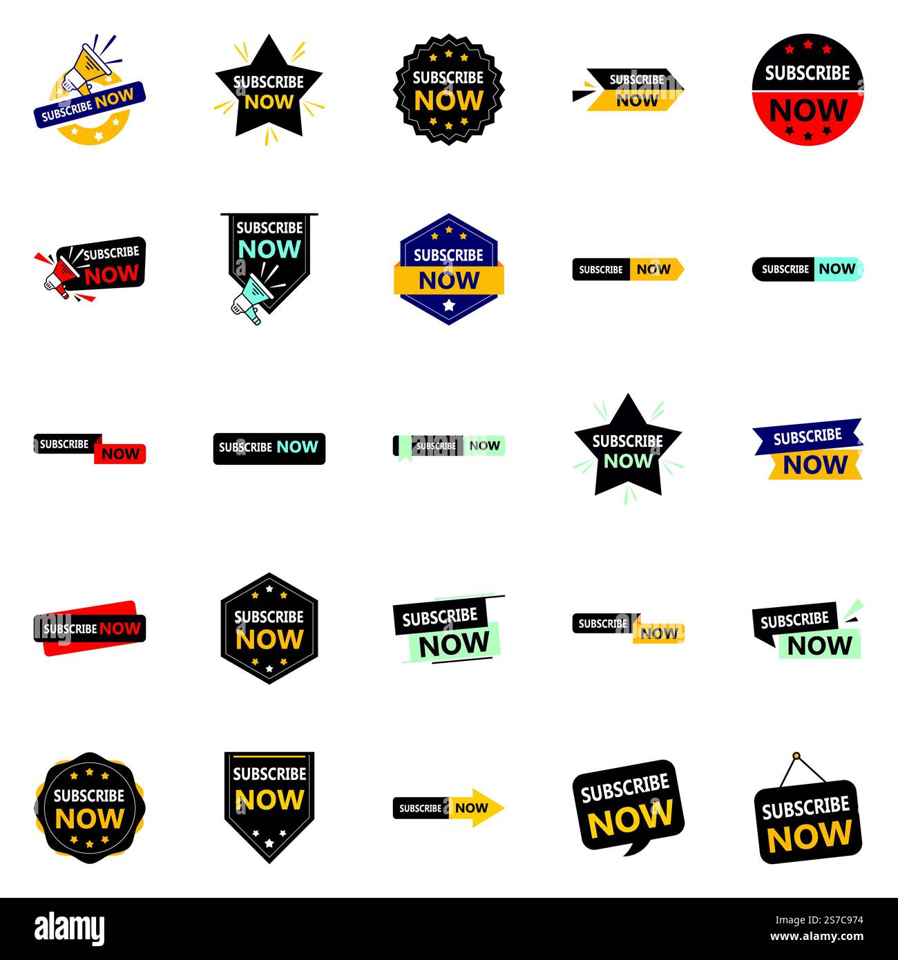 25 Subscription Call-to-Action Boosters Subscribe Now Banners Stock ...