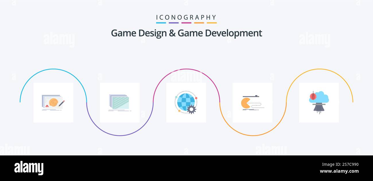 Game Design And Game Development Flat 5 Icon Pack Including game ...