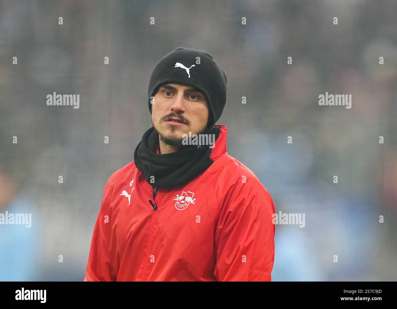 January 18 2025: Eljif Elmas of RB Leipzig looks on during a 1 ...