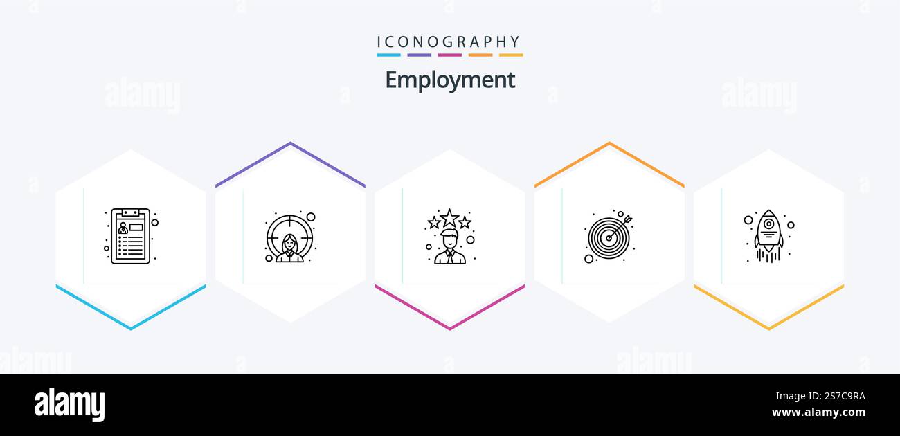Employment 25 Line icon pack including spaceship. launch. employee ...
