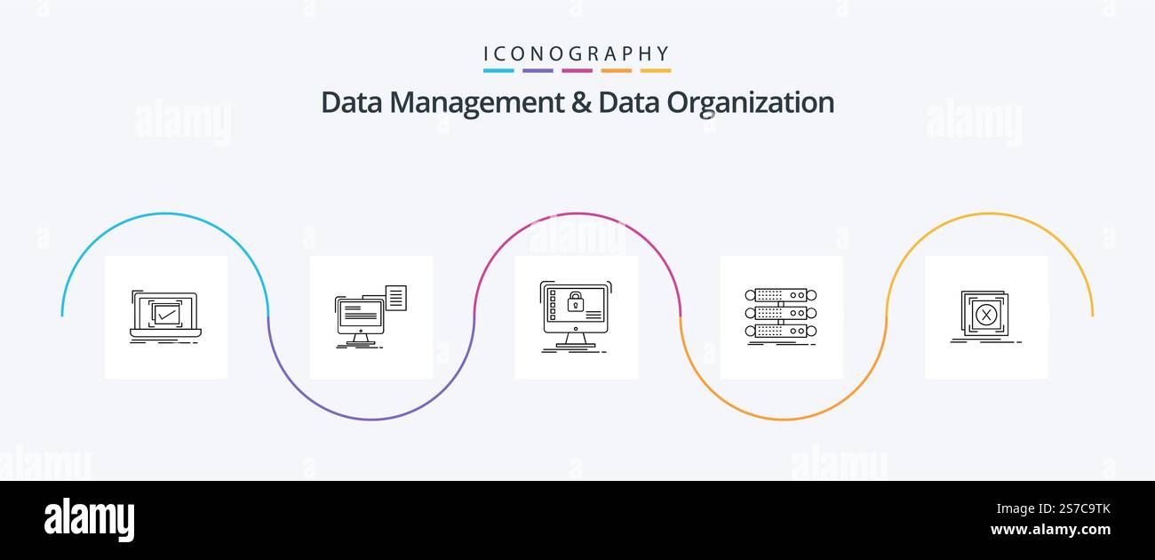 Data Management And Data Organization Line 5 Icon Pack Including rack ...
