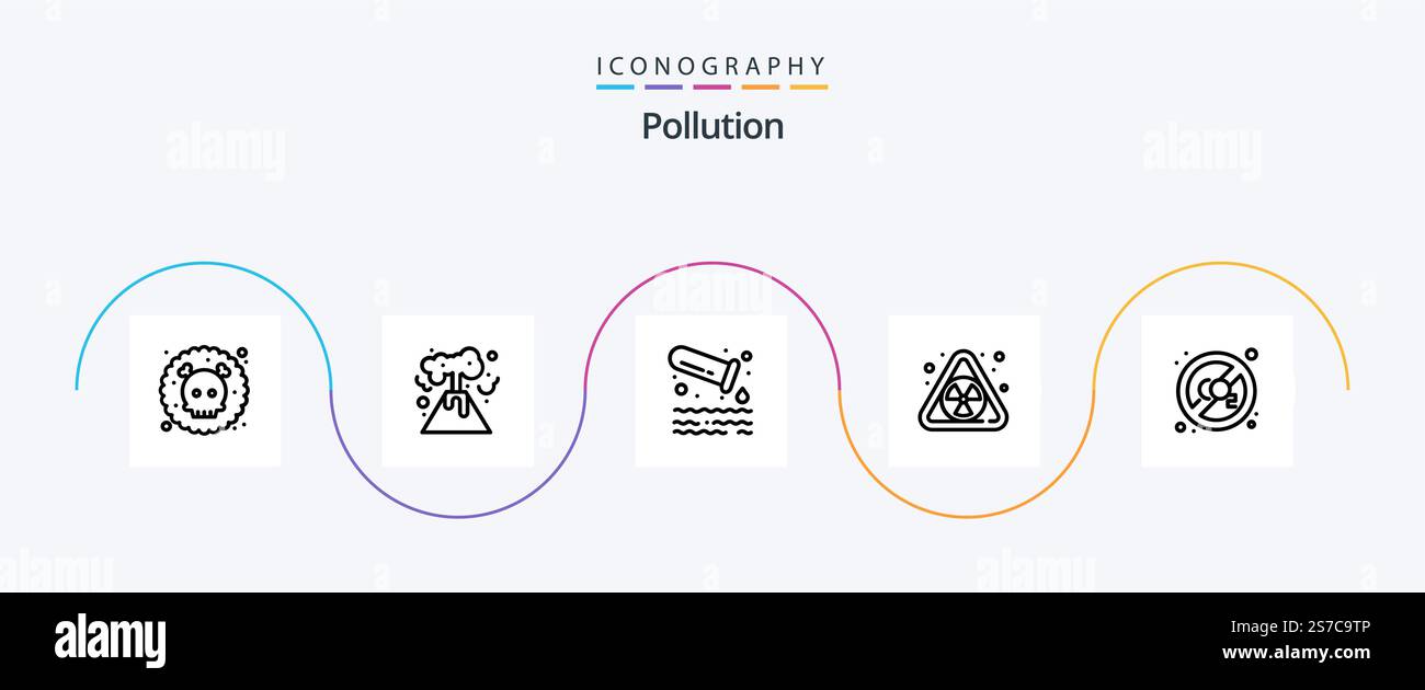 Pollution Line 5 Icon Pack Including . pollution. pollution. co gas ...