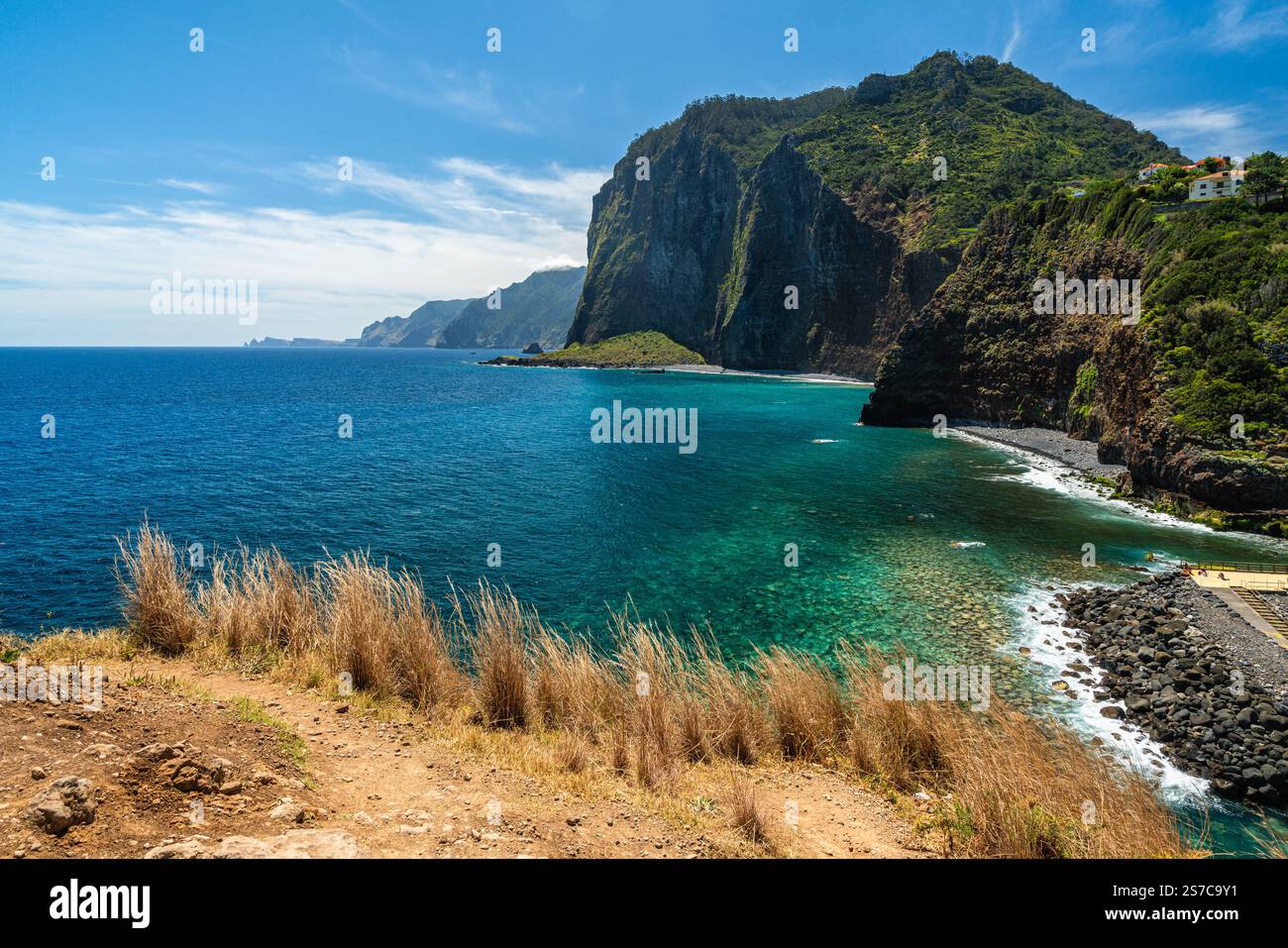 Scenic panoramic view from Miradouro do Guindaste on a summer morning ...