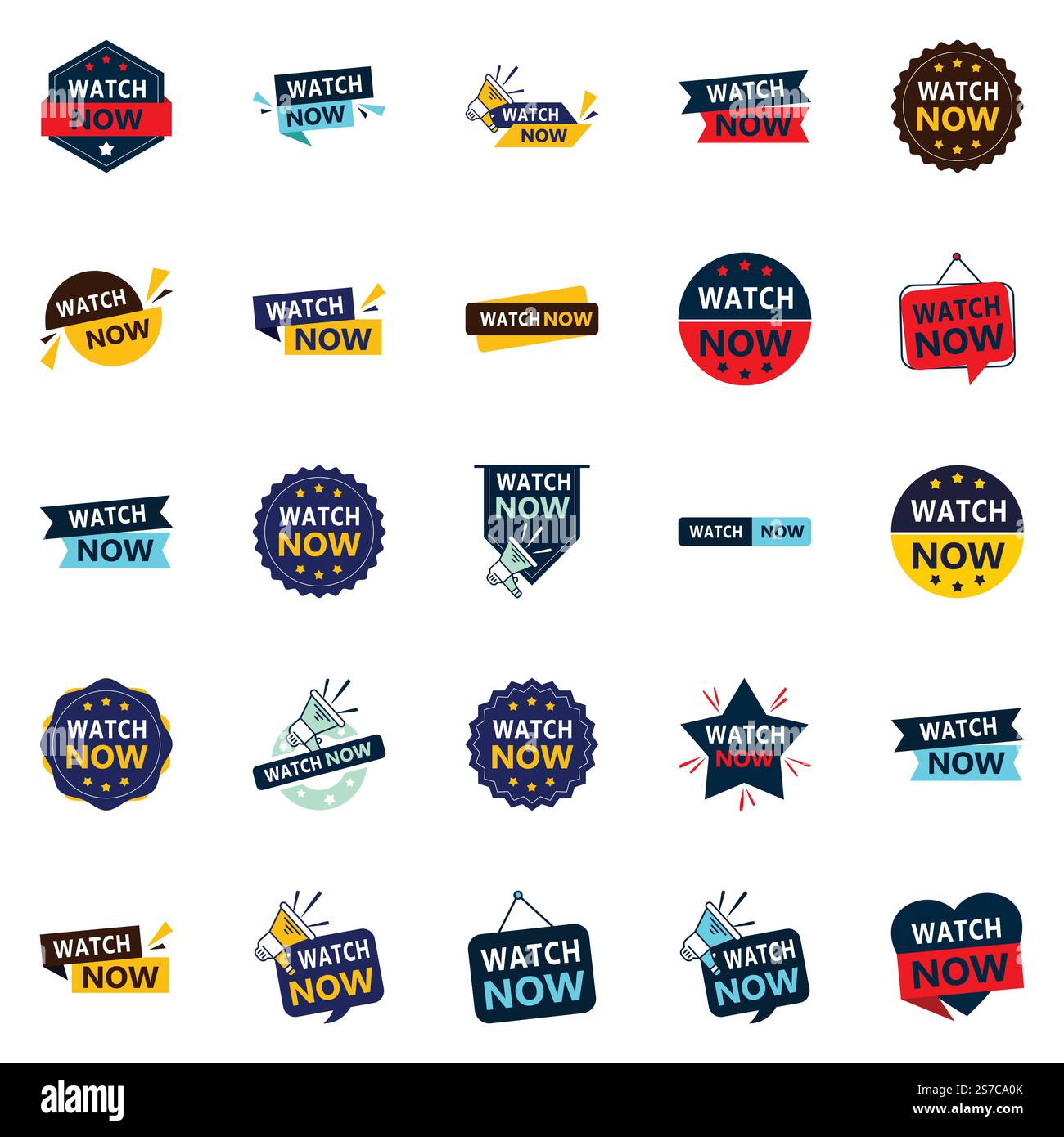 25 Impressive Watch Now Banners to Help You Stand Out Stock Vector ...