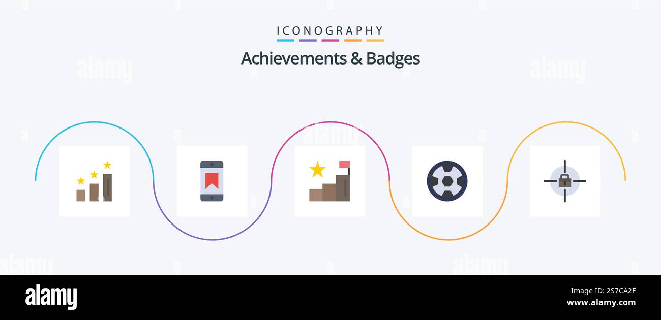 Achievements and Badges Flat 5 Icon Pack Including achievements. target ...