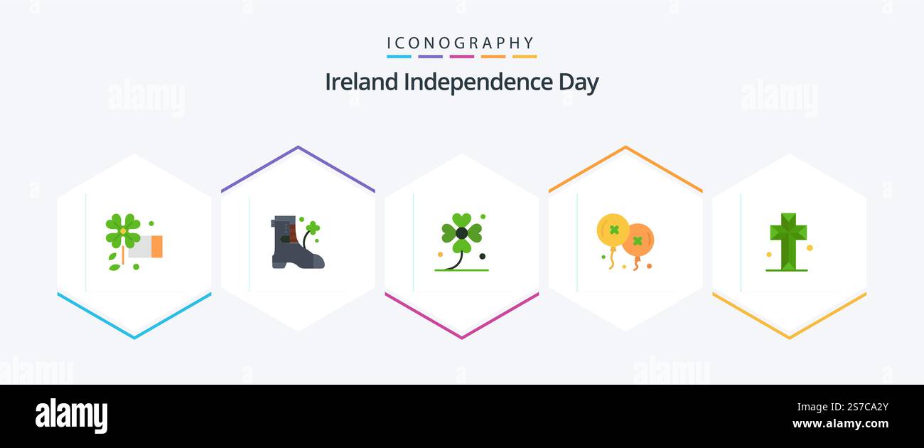 Ireland Independence Day 25 Flat icon pack including cross. cathedral ...