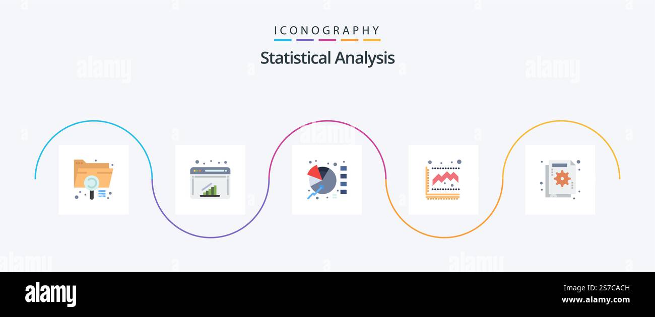 Statistical Analysis Flat 5 Icon Pack Including analysis. growth. web ...