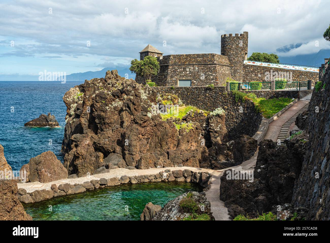 Scenic sight in Porto Moniz on a summer day. Madeira Island, Portugal ...