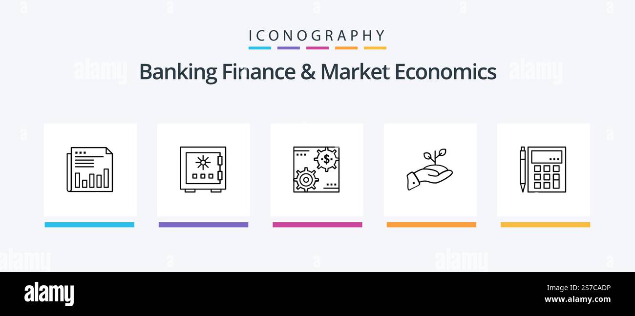 Banking Finance And Market Economics Line 5 Icon Pack Including ...
