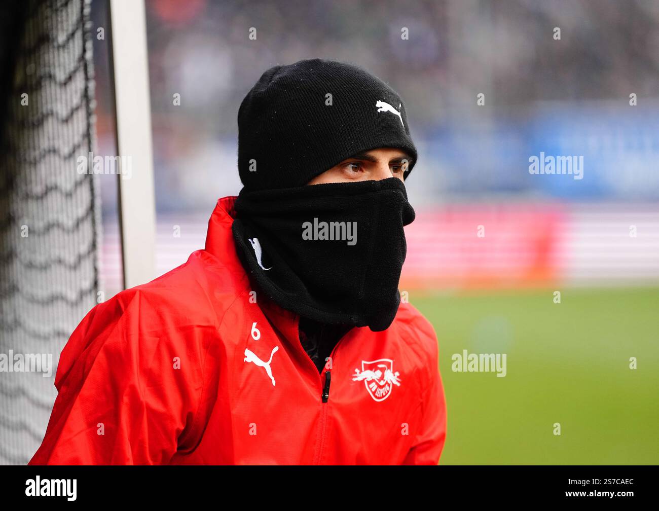 January 18 2025: Eljif Elmas of RB Leipzig looks on during a 1 ...