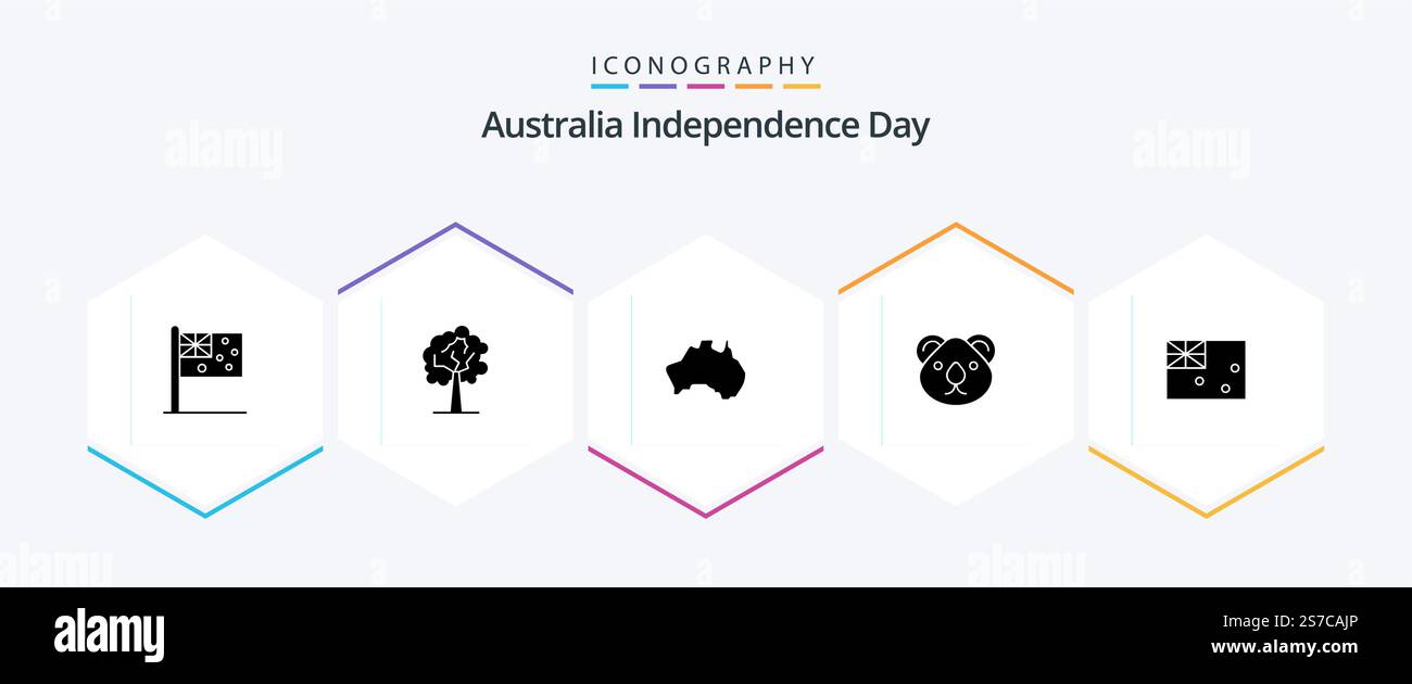 Australia Independence Day 25 Glyph icon pack including aussie ...