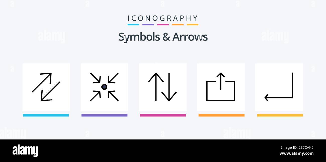 Symbols and Arrows Line Filled 5 Icon Pack Including . arrow. start ...
