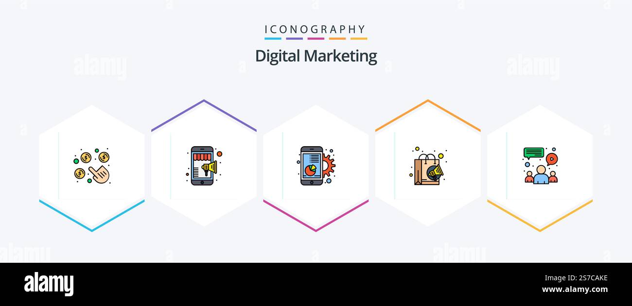 Digital Marketing 25 FilledLine icon pack including chat. marketing ...