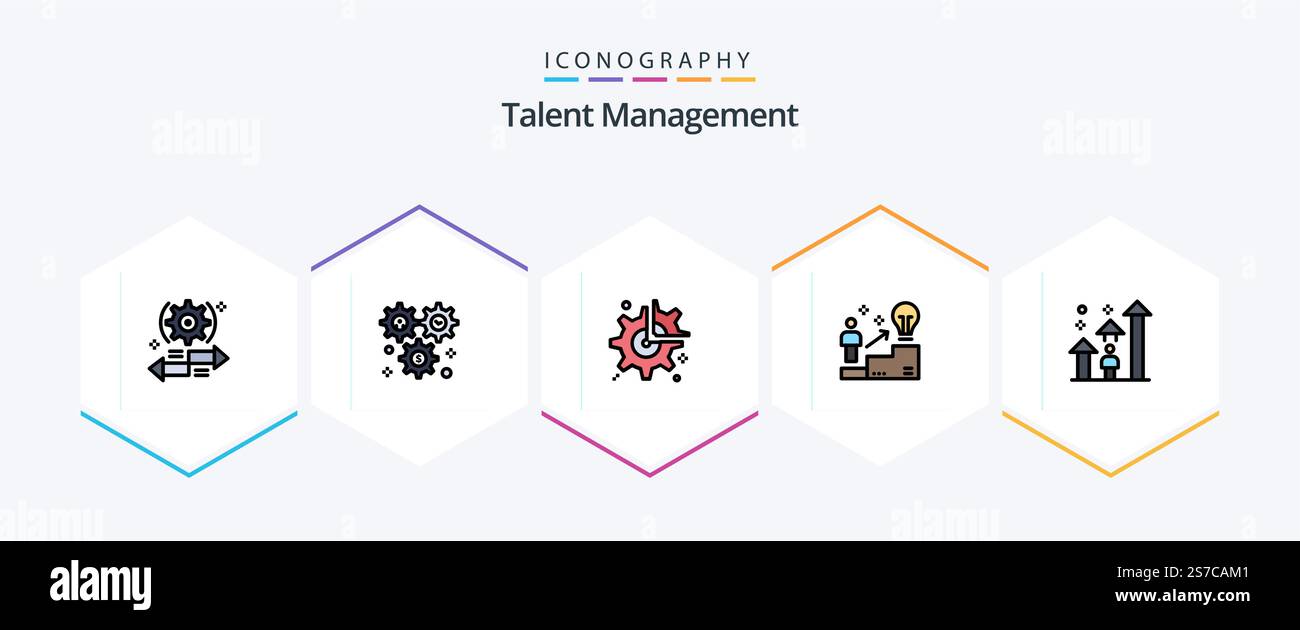 Talent Management 25 FilledLine icon pack including user. ladder ...