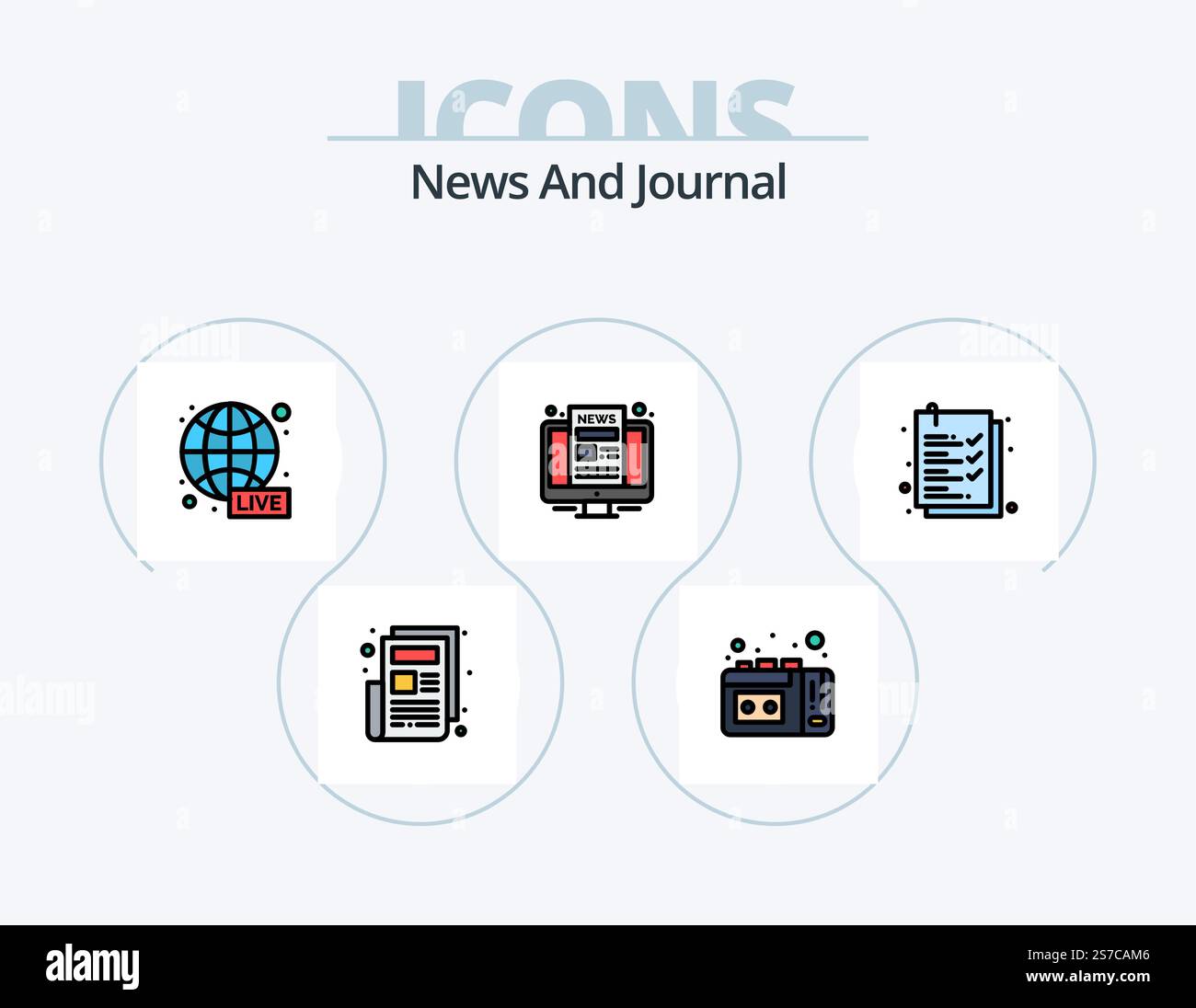 News Line Filled Icon Pack 5 Icon Design. . clipboard. news paper ...