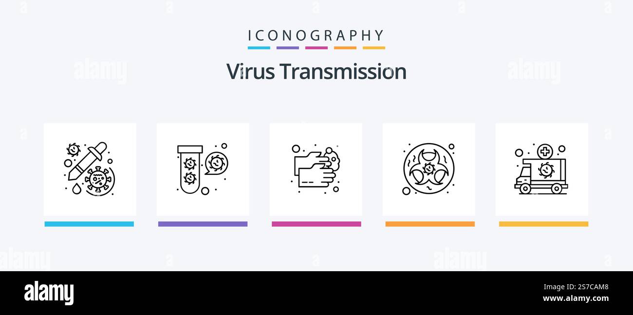 Virus Transmission Line 5 Icon Pack Including germs. practicum ...
