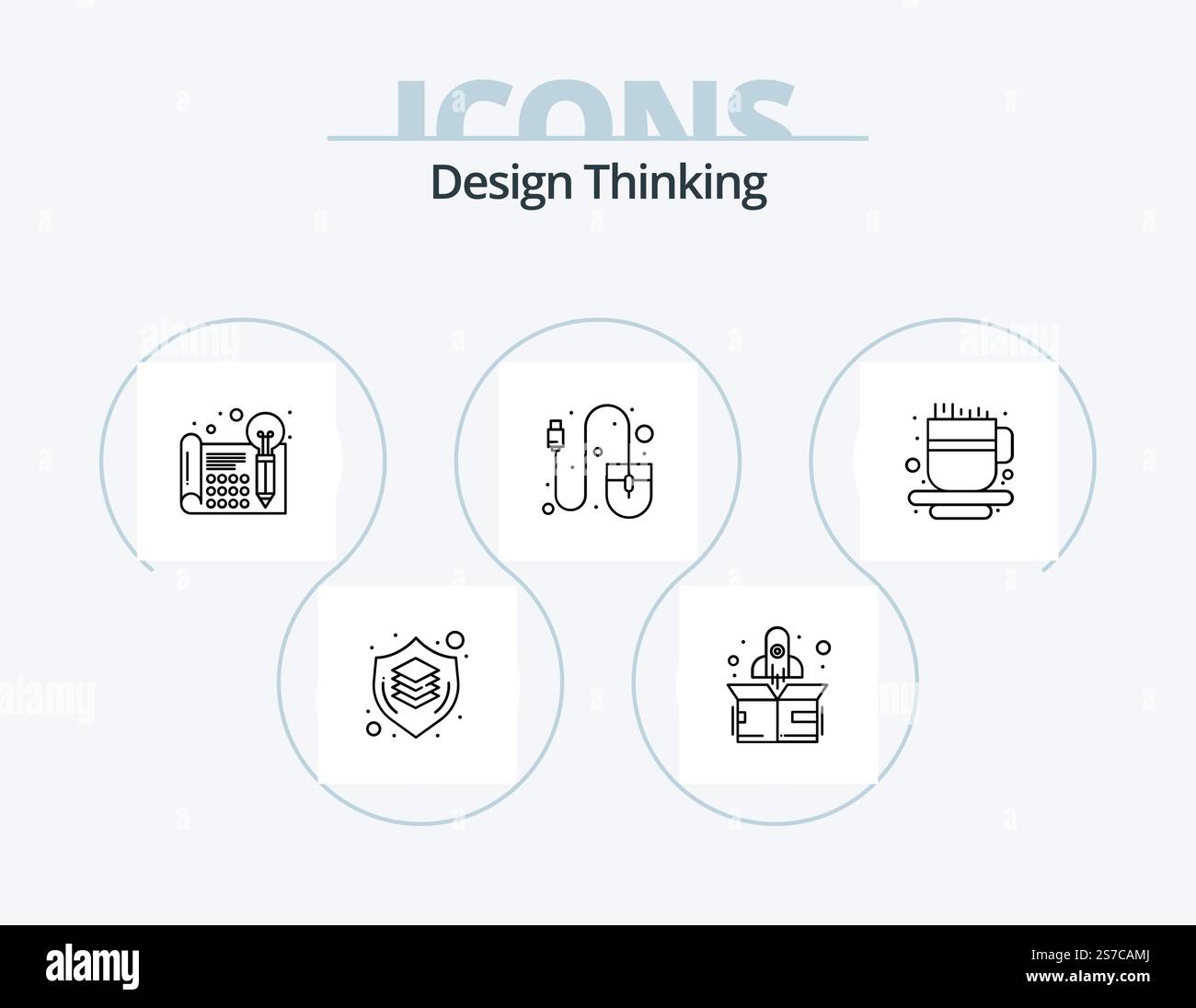 Design Thinking Line Icon Pack 5 Icon Design. thinking. digital. image ...