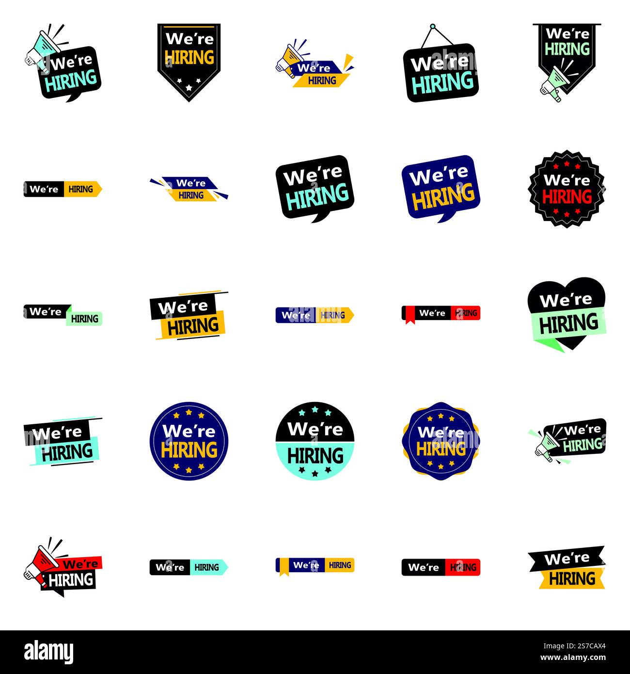 Create a Winning Recruitment Strategy with These 25 We’re Hiring Vector ...