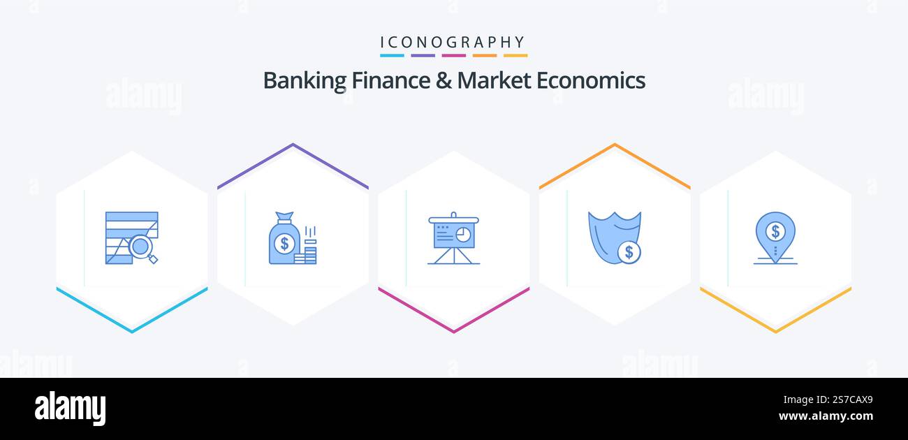 Banking Finance And Market Economics 25 Blue icon pack including shield ...