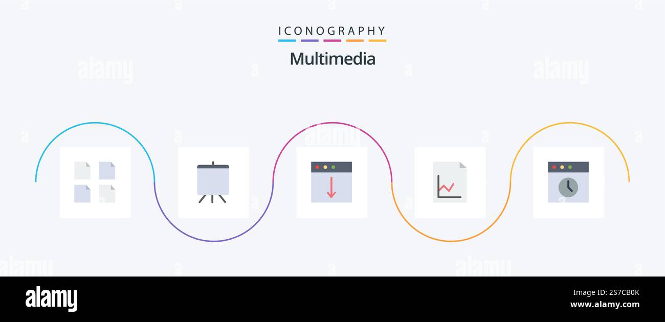 Multimedia Flat 5 Icon Pack Including . mac. export. history. graph Stock Vector Image & Art - Alamy