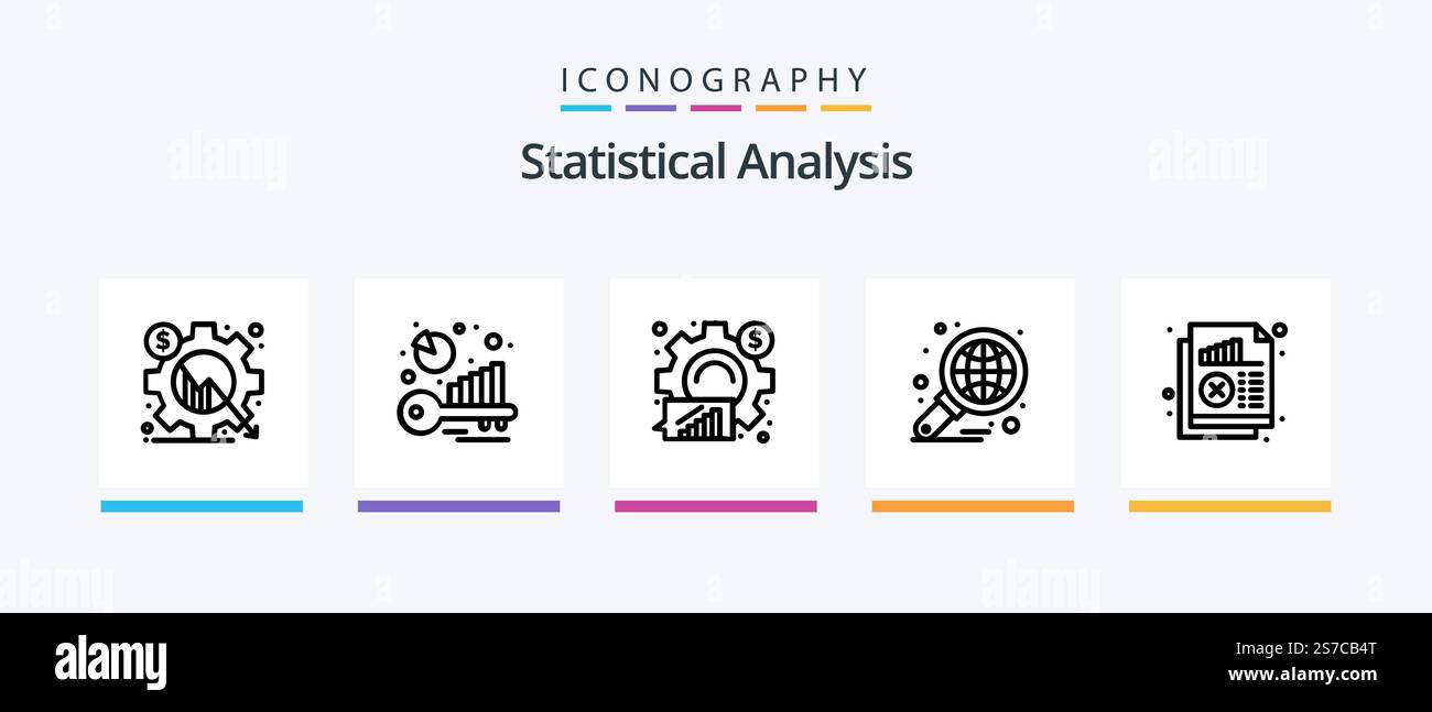 Statistical Analysis Line 5 Icon Pack Including online evaluation ...