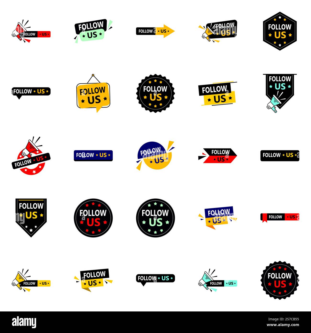 25 Professional Follow Us Banners for YouTube and TikTok Stock Vector ...