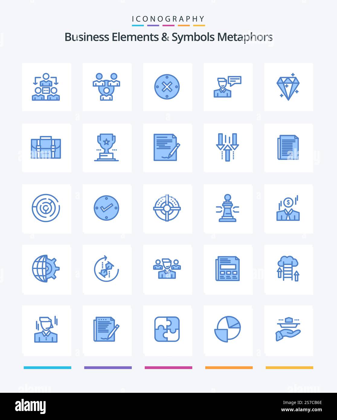 Creative Business Elements And Symbols Metaphors 25 Blue icon pack Such ...