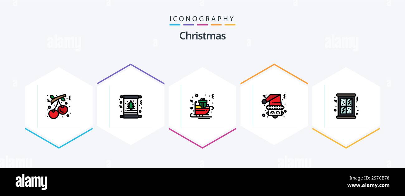 Christmas 25 FilledLine icon pack including santa. christmas. tree ...