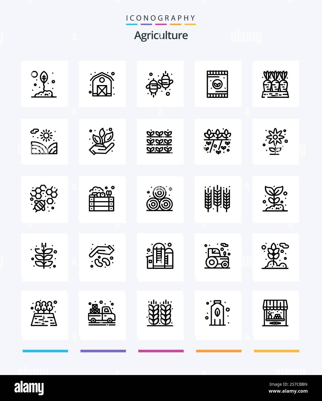 Creative Agriculture 25 OutLine icon pack Such As agriculture. plant ...