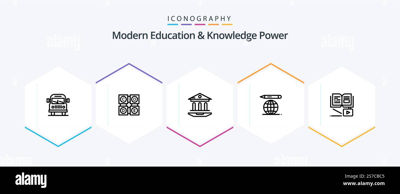 Modern Education And Knowledge Power 25 Line icon pack including growth ...