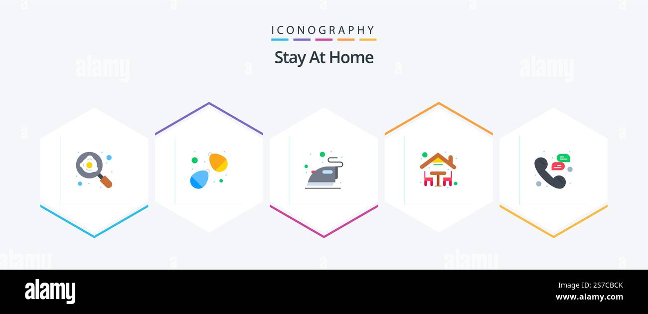 Stay At Home 25 Flat icon pack including messages. chat. iron. night ...