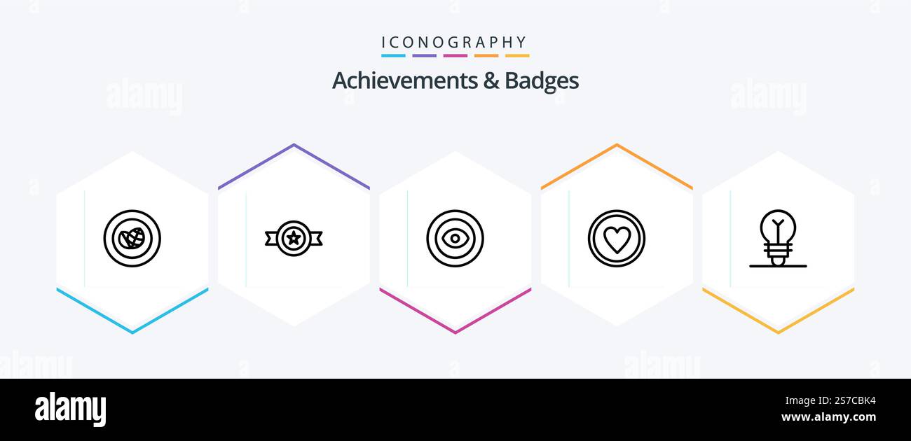 Achievements and Badges 25 Line icon pack including creative. wreath ...