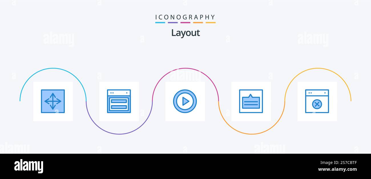 Layout Blue 5 Icon Pack Including links. grid. web. ux. layout Stock ...
