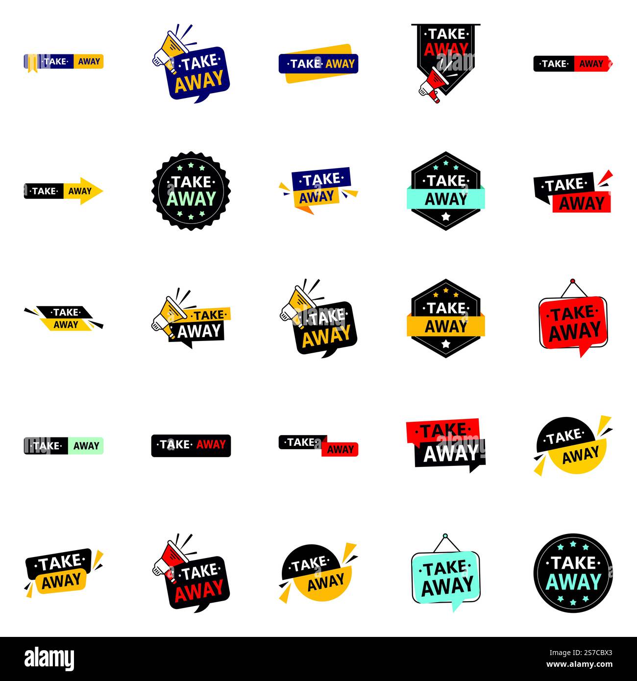 25 Customizable Vector Designs in the Take Away Pack Perfect for food ...