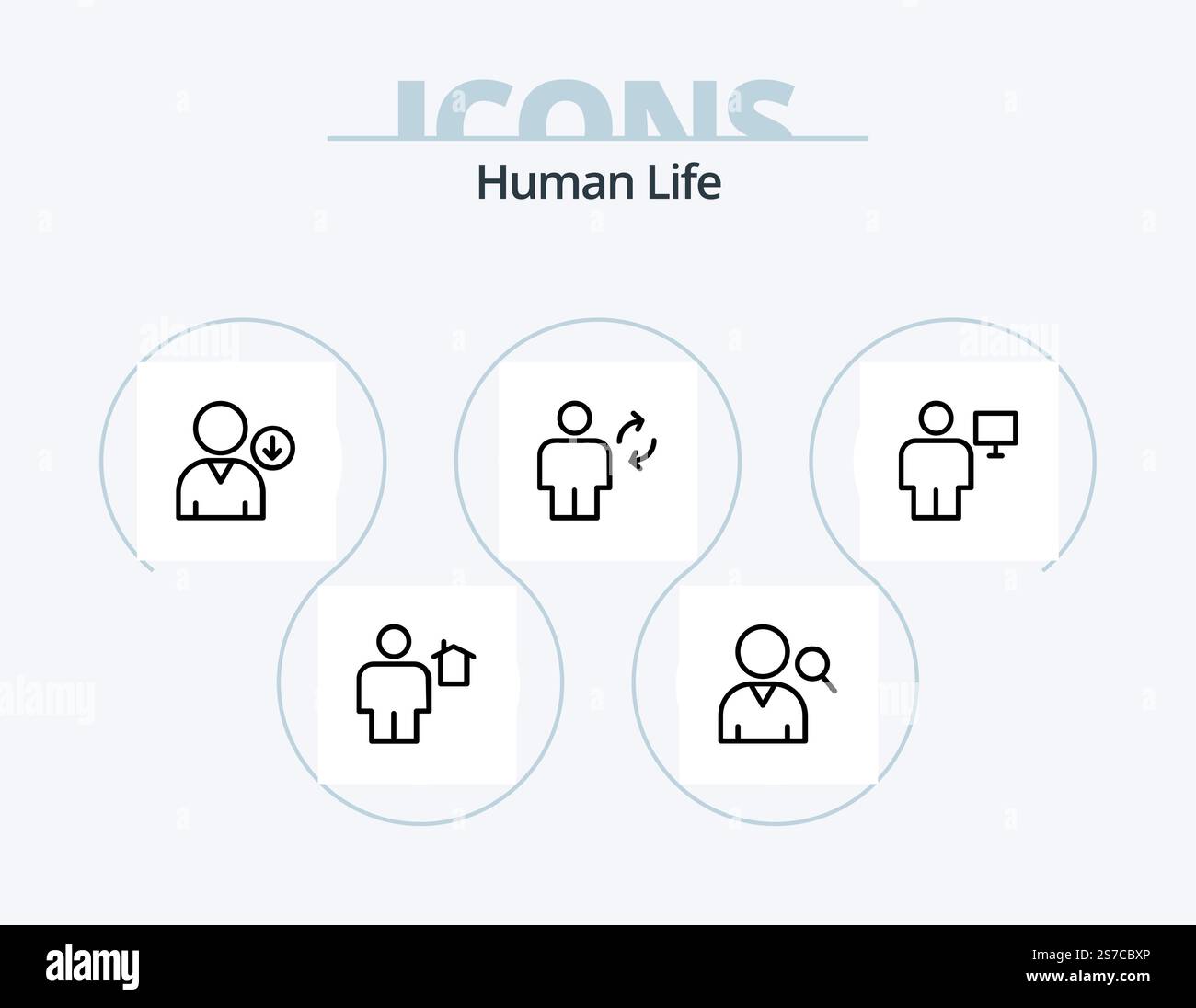 Human Line Icon Pack 5 Icon Design. block. user. avatar. lock. road ...