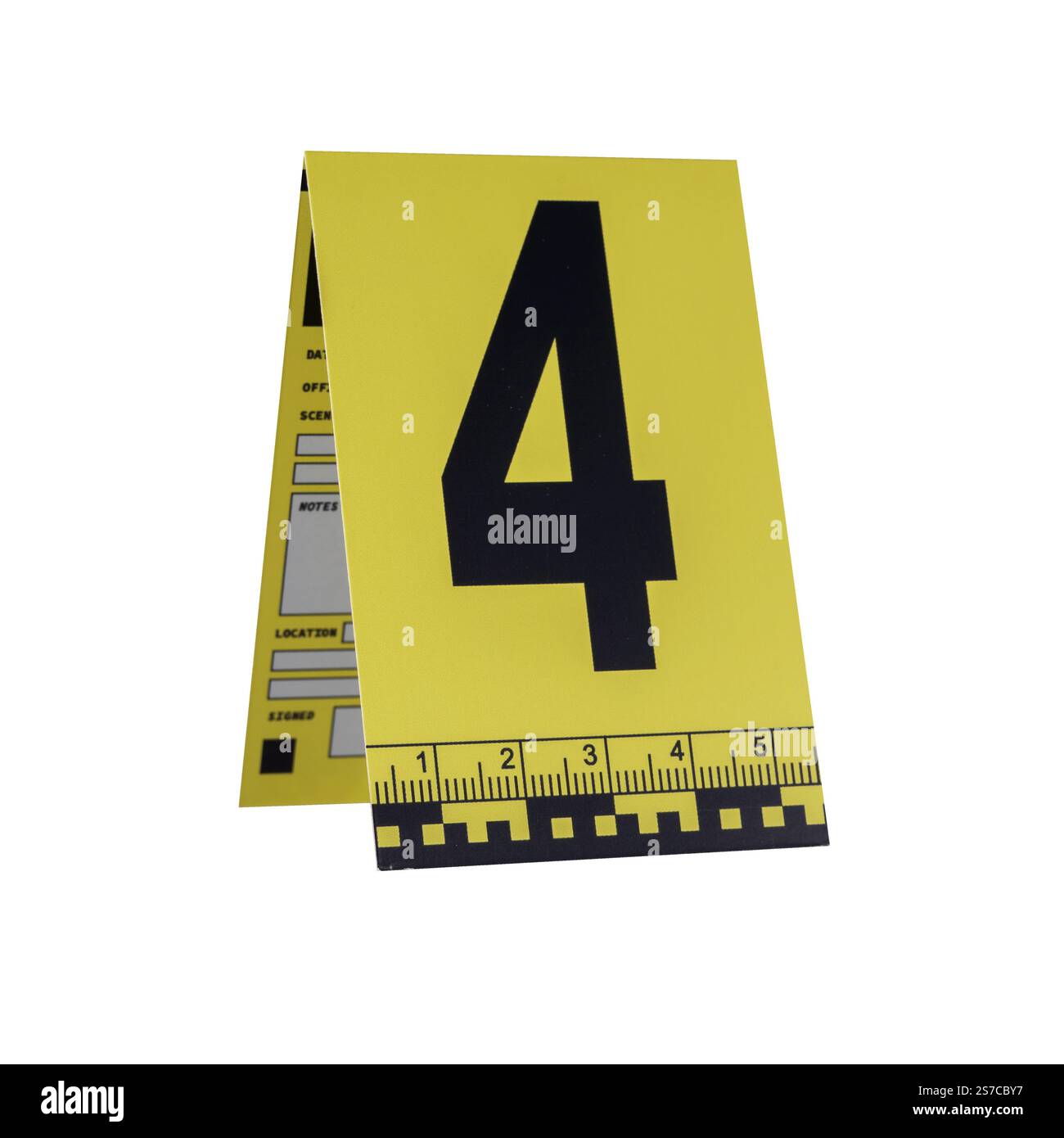 Marker of Crime Scene, Number 4 on transparent background. High quality ...