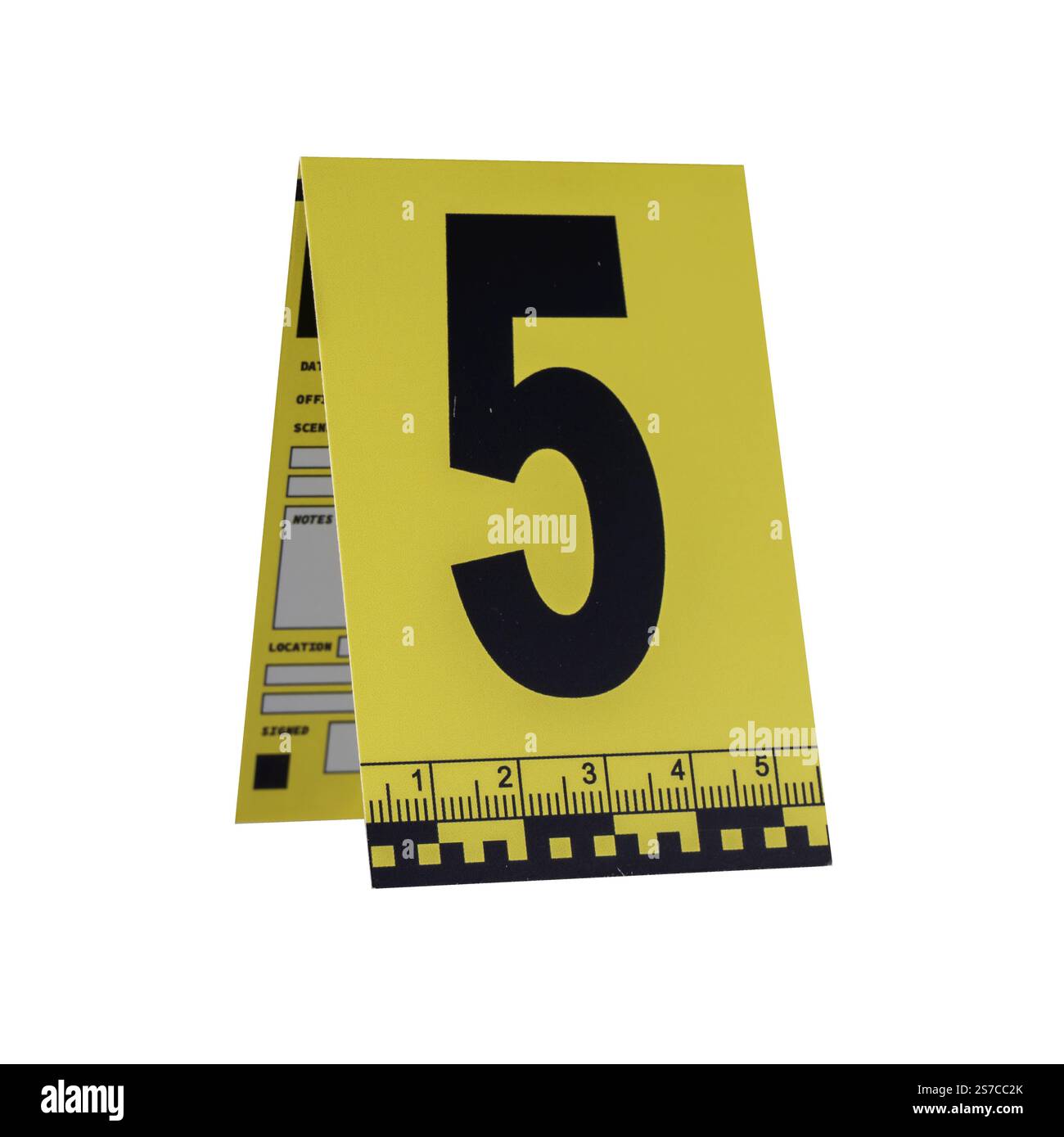 Marker of Crime Scene, Number 5 on transparent background. High quality ...