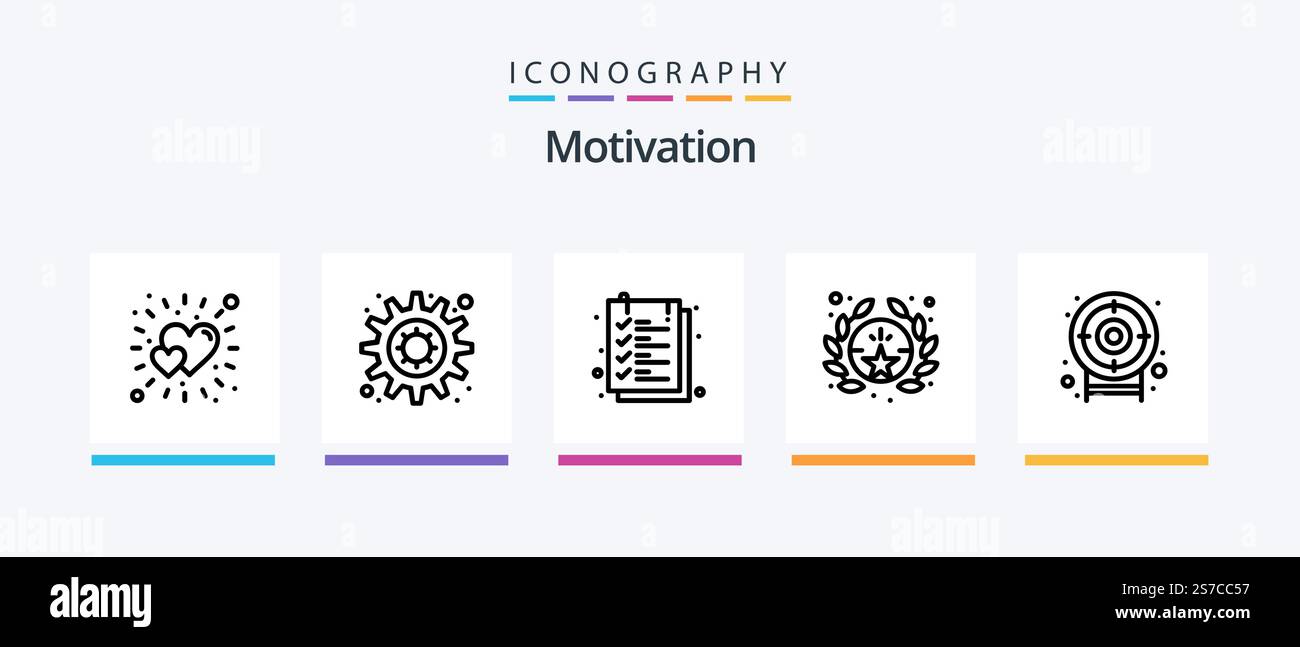 Motivation Line 5 Icon Pack Including . investment. mountain. goal ...