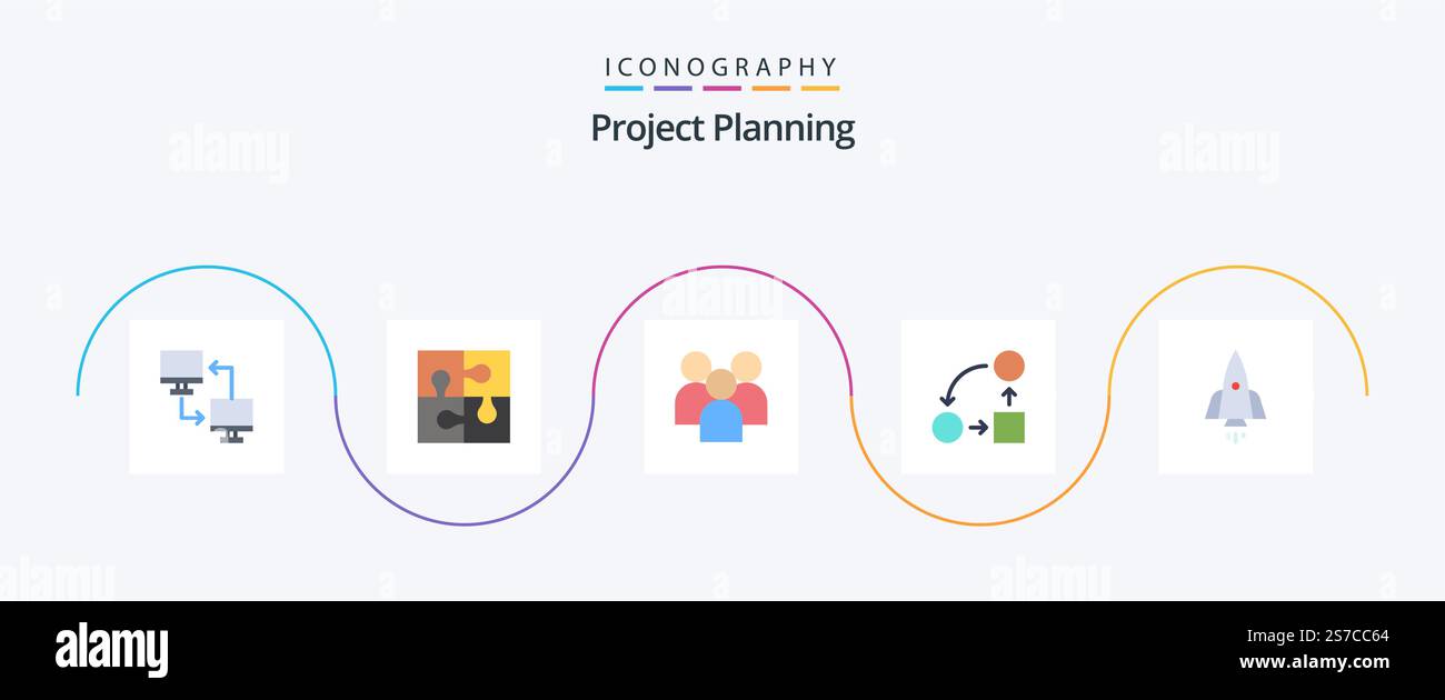 Project Planing Flat 5 Icon Pack Including planning. diagram. solution ...