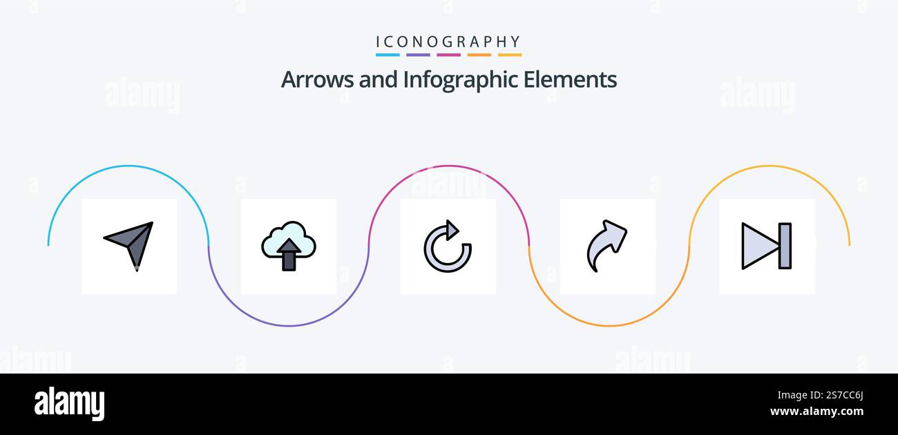 Arrow Line Filled Flat 5 Icon Pack Including next. forward. arrow. end ...