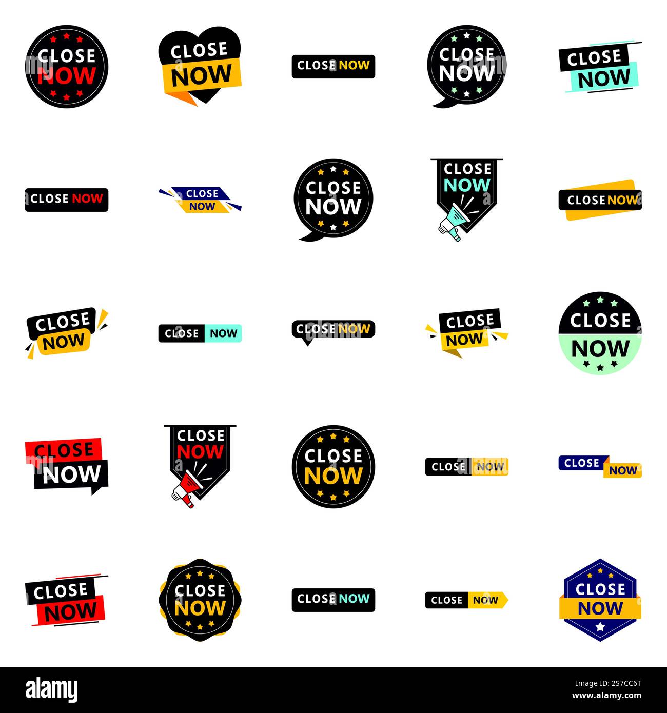 Time to Close Text Banners Pack of 25 Stock Vector Image & Art - Alamy