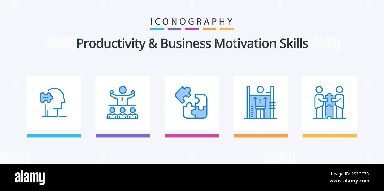 Productivity And Business Motivation Skills Blue 5 Icon Pack Including ...