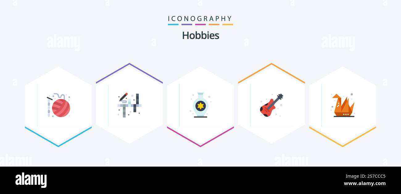 Hobbies 25 Flat icon pack including origami. design. painting. music ...