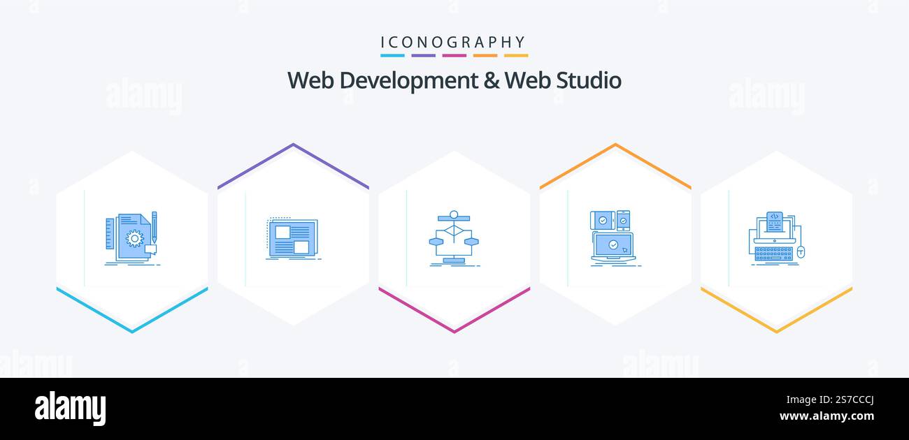 Web Development And Web Studio 25 Blue icon pack including devices ...