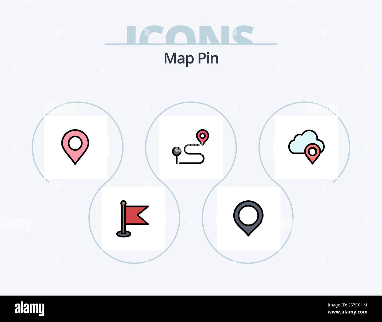 Map pin line filled hi-res stock photography and images - Alamy