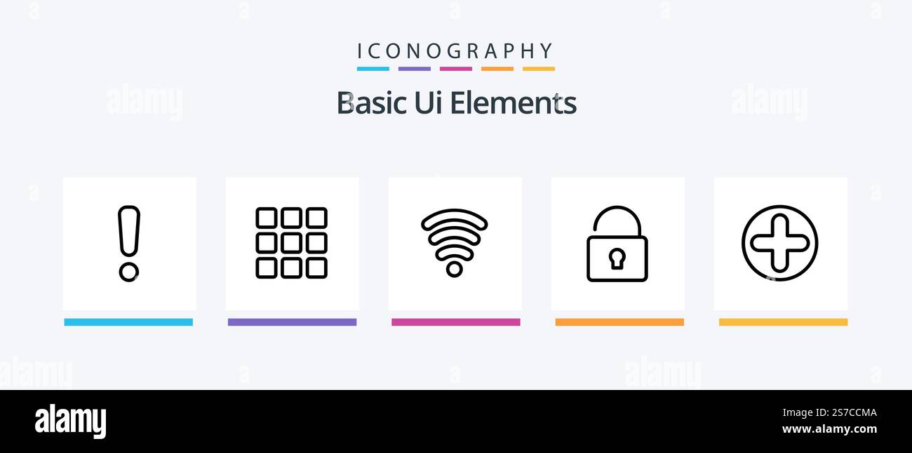 Basic Ui Elements Line 5 Icon Pack Including setting. cog. less. repeat ...