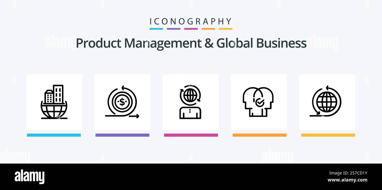 Product Managment And Global Business Line 5 Icon Pack Including ...