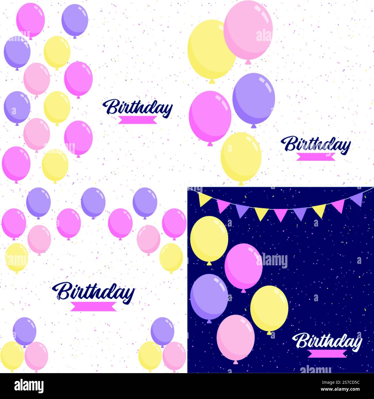 Retro Happy Birthday design with bold. colorful letters and a vintage ...