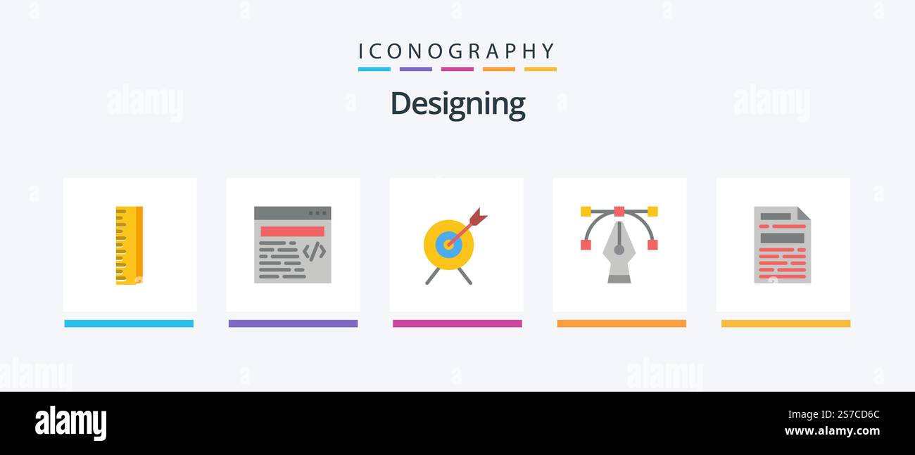 Designing Flat 5 Icon Pack Including . goal. design. file. Creative ...